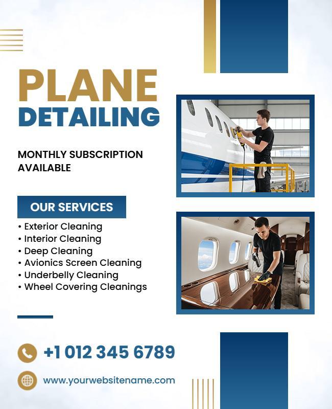 Professional Plane Detailing Advertisement Flyer Template