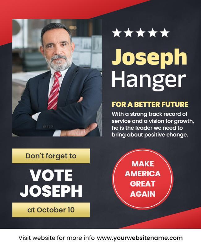 Professional Red and Yellow Political Campaign Poster Template