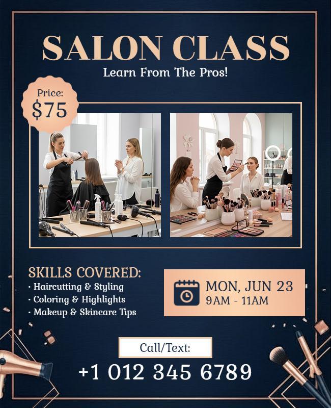 Professional Salon Training Class Flyer Template