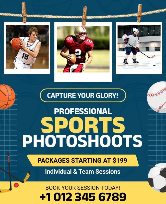 Professional Sports Photoshoots Promotion Flyer Template