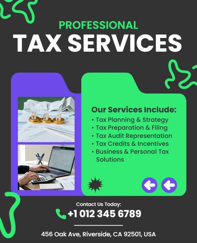 Professional Tax Services Promotion Flyer Template
