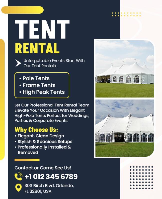 Professional Tent Rental Services Flyer Template