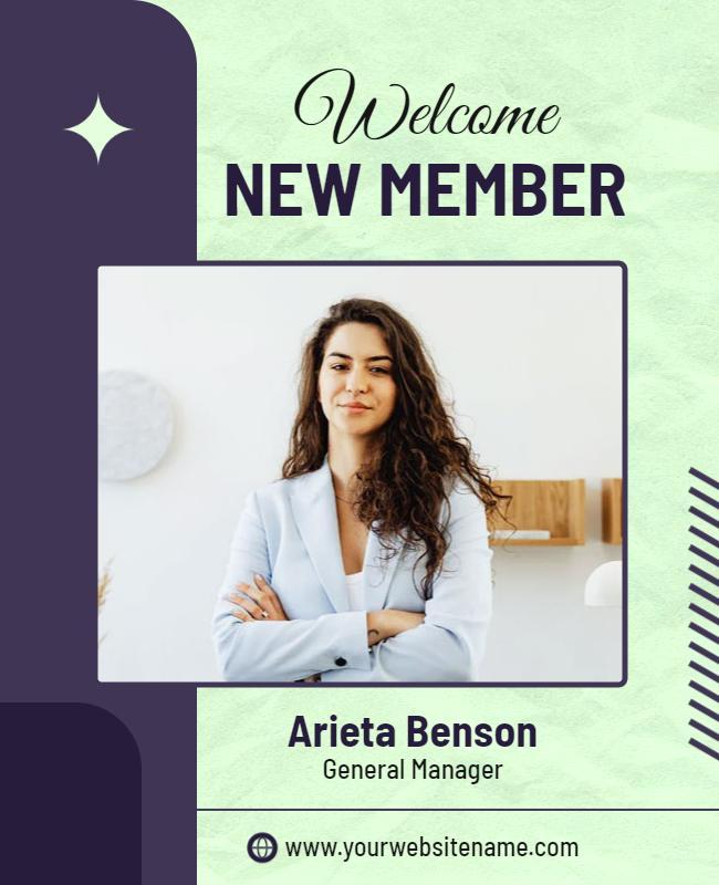 Professional Welcome New Member Announcement Poster Template