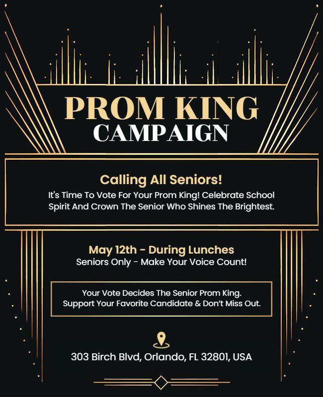 Prom King Voting Campaign Flyer Template
