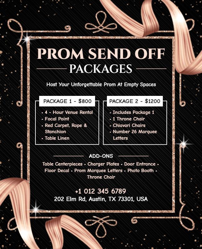 Prom Night Send Off Event Packages Flyer Template