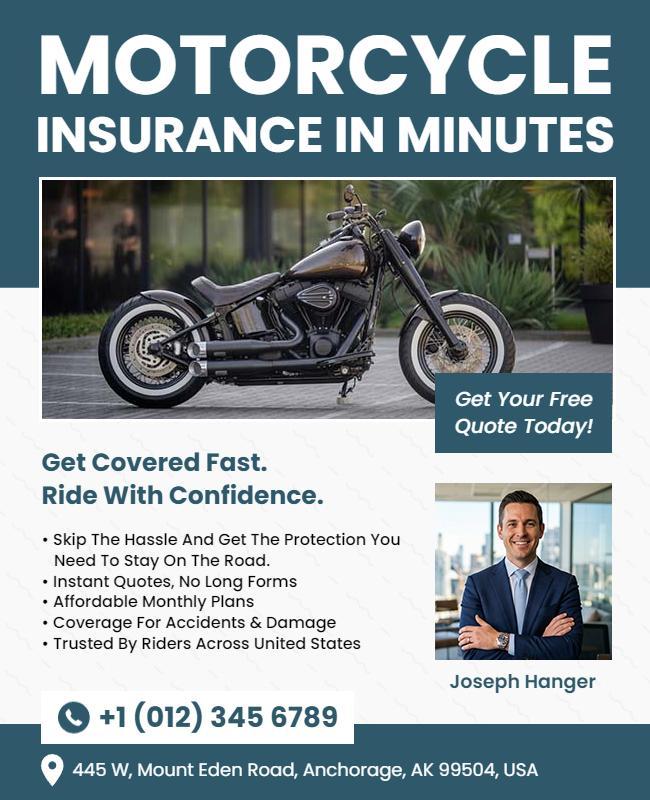Quick Motorcycle Insurance Services Flyer Template