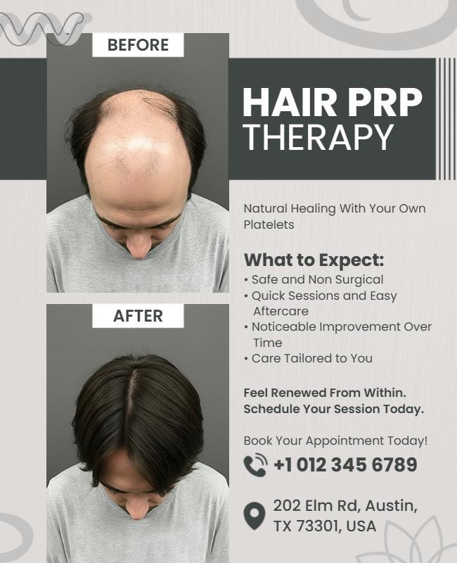 Quick Sessions Hair PRP Therapy Flyer Template
