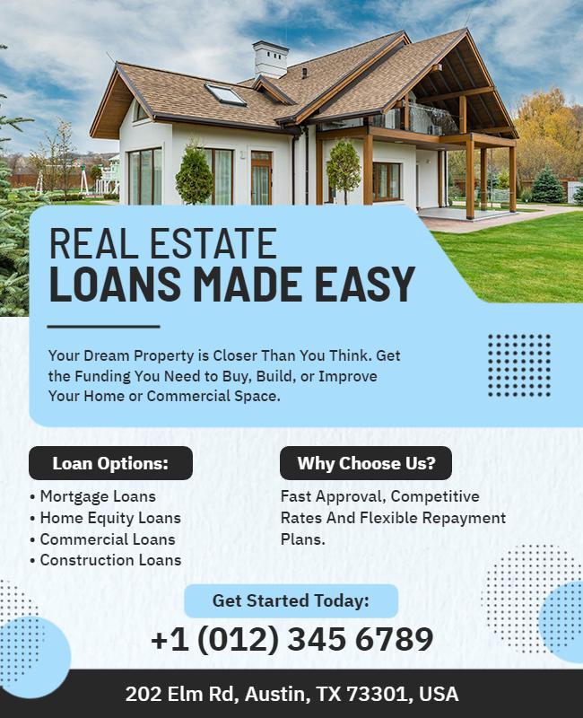 Real Estate Loan Services Promotion Flyer Template