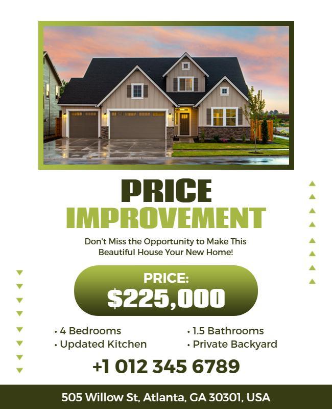 Real Estate Price Improvement Flyer Template