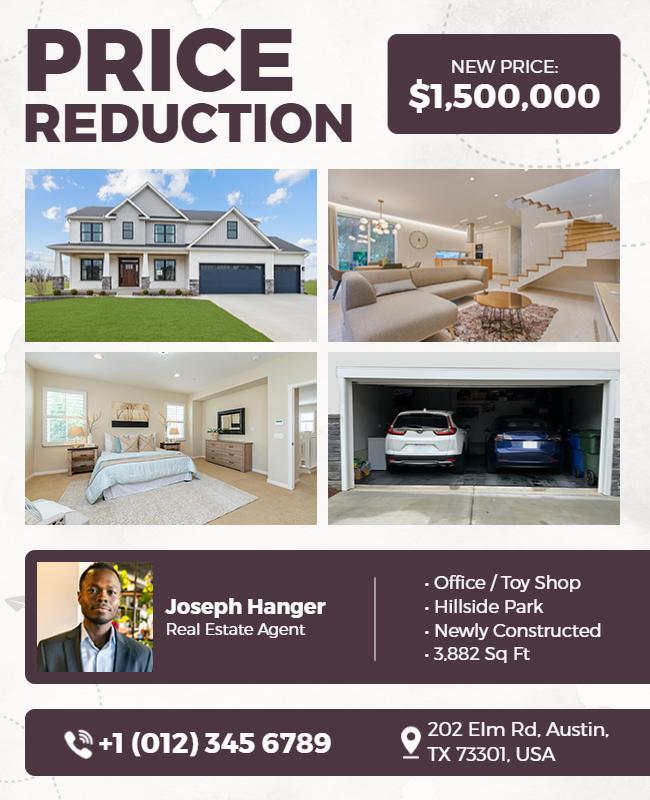 Real Estate Property Price Reduction Flyer Template