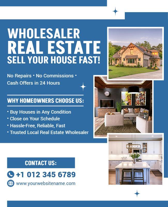 Real Estate Wholesale Property Buying Flyer Template