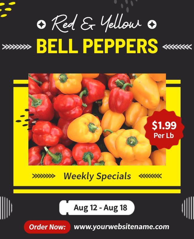 Red and Yellow Bell Peppers Flyer Template