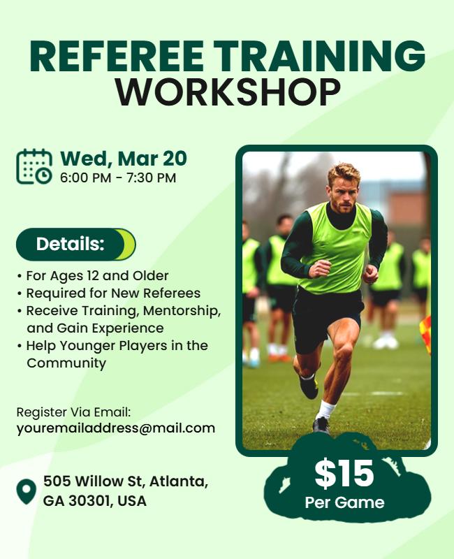 Referee Training Workshop Event Flyer Template