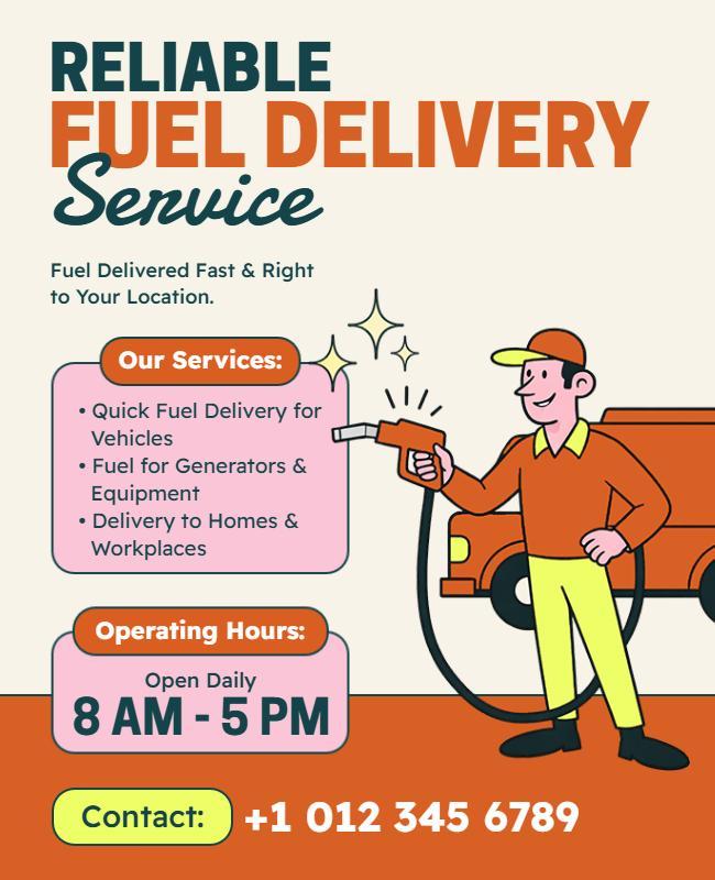 Reliable Fuel Delivery Service Flyer Template