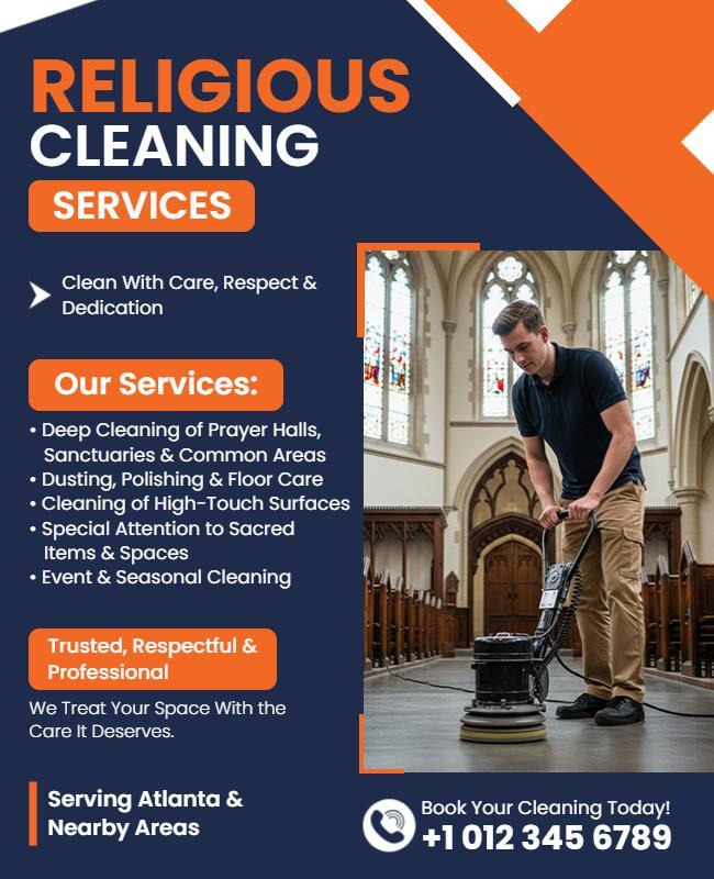 Religious Cleaning Service Promotion Flyer Template
