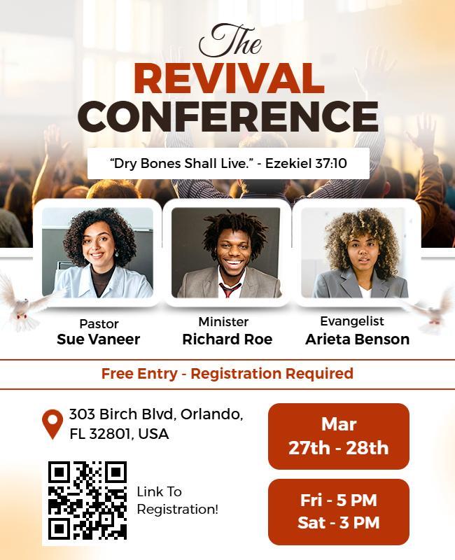 Religious Revival Conference Event Poster Template