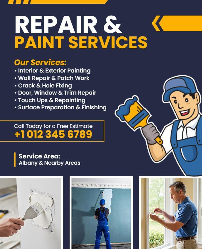Repair and Painting Services Flyer Template