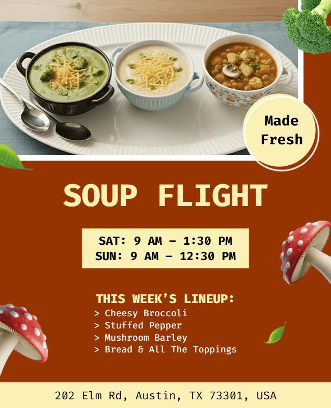 Restaurant Soup Flight Menu Flyer Template
