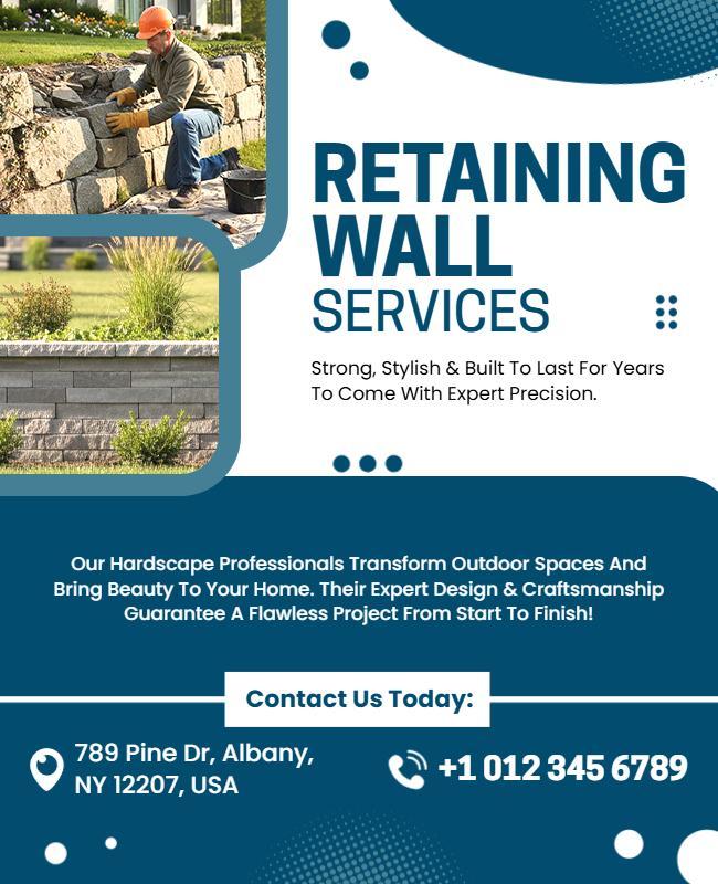 Retaining Wall Services Promotional Flyer Template