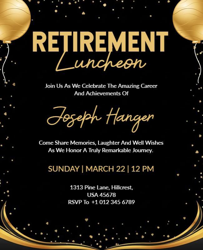 Retirement Luncheon Celebration Flyer Template