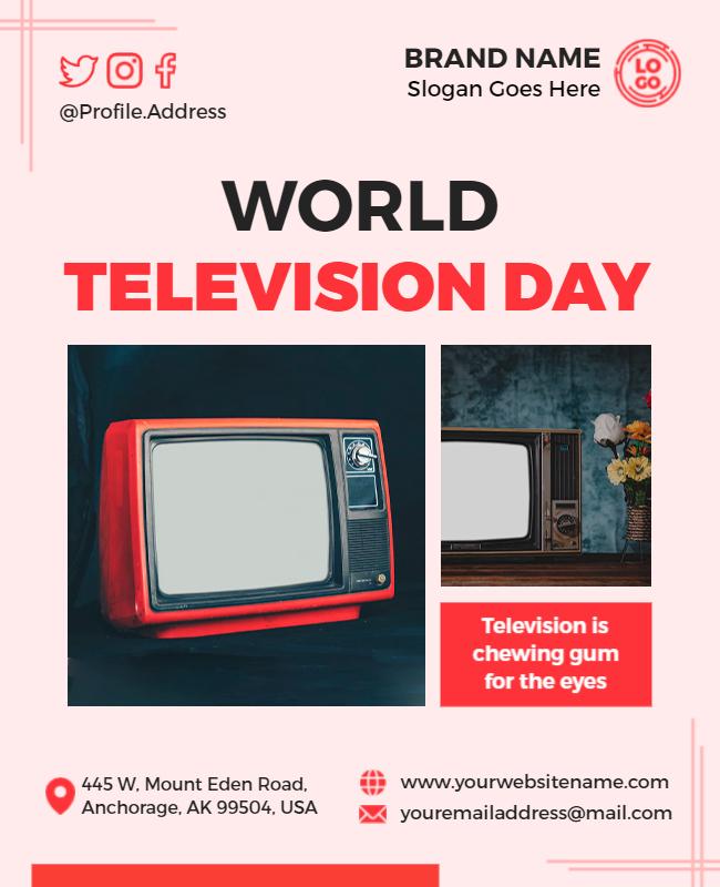 Retro Inspired World Television Day Celebration Poster Template