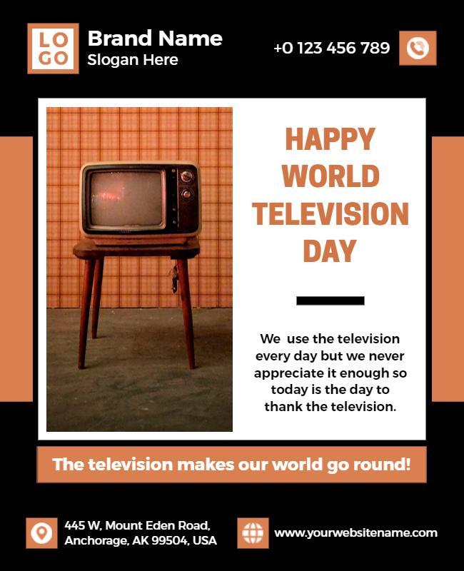 Retro Television Celebration World Television Day Poster Template