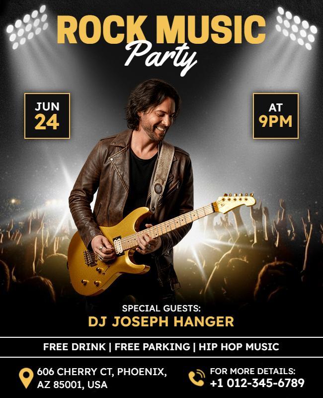 Rock Music Party Event Flyer Template