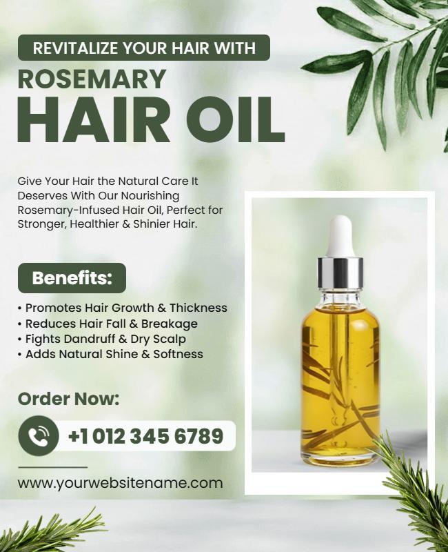 Rosemary Hair Oil Promotional Flyer Template