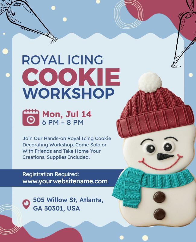 Royal Icing Cookie Decorating Workshop Flyer Template
