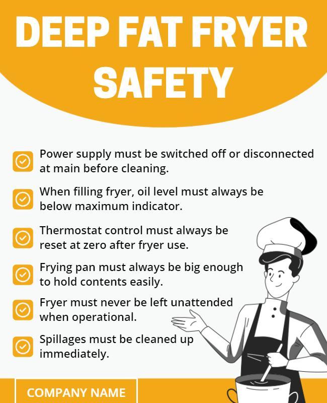 Safety Guidelines for Deep Fat Fryer Operation Poster Template