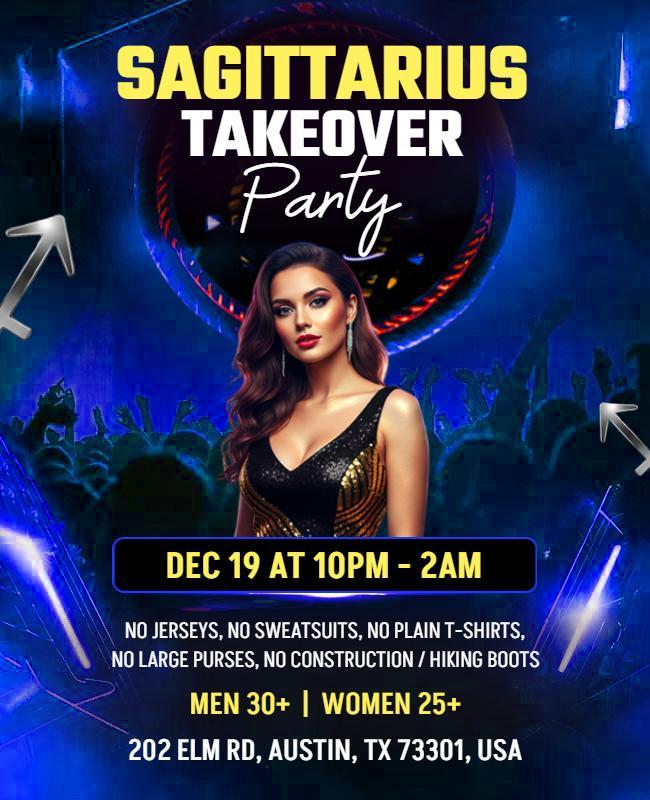 Sagittarius Takeover Night Party Flyer Template