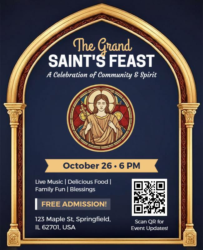 Saint's Feast Day Celebration Flyer Template