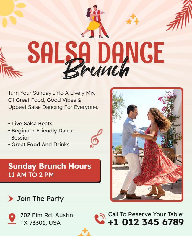 Salsa Dance Brunch Event Flyer Template
