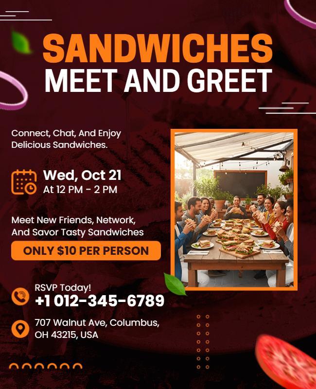 Sandwiches Meet and Greet Event Flyer Template