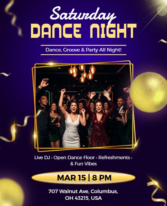 Saturday Dance Night Party Flyer Template