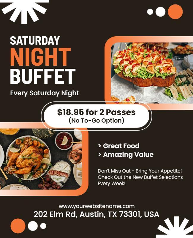 Saturday Night Buffet Promotional Flyer Template
