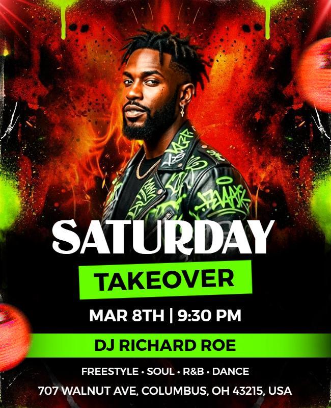 Saturday Takeover Music Party Flyer Template