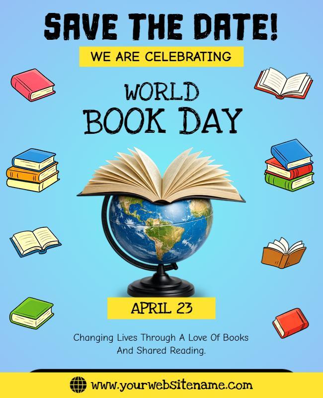 Save the Date World Book Day Celebration Poster Template