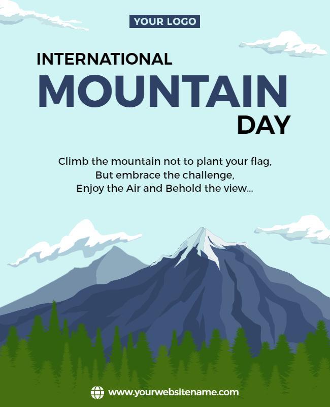 Scenic Mountain Adventure International Mountain Day Poster Template