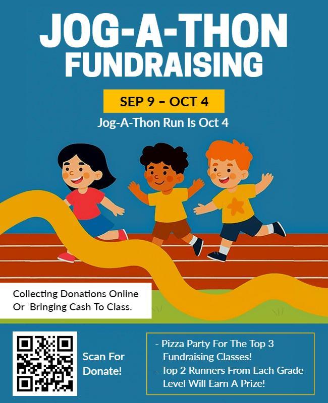 School Charity Jog-a-Thon Fundraising Flyer Template