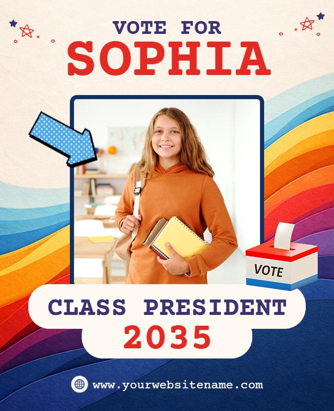 School Class President Election Campaign Poster Template