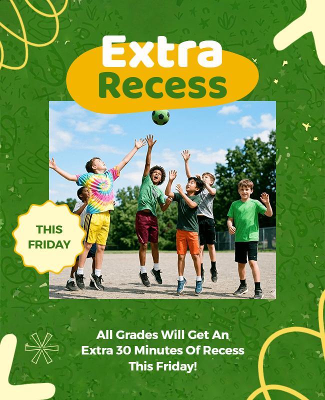 School Extra Recess Flyer Template