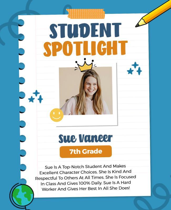 School Student Spotlight Flyer Template