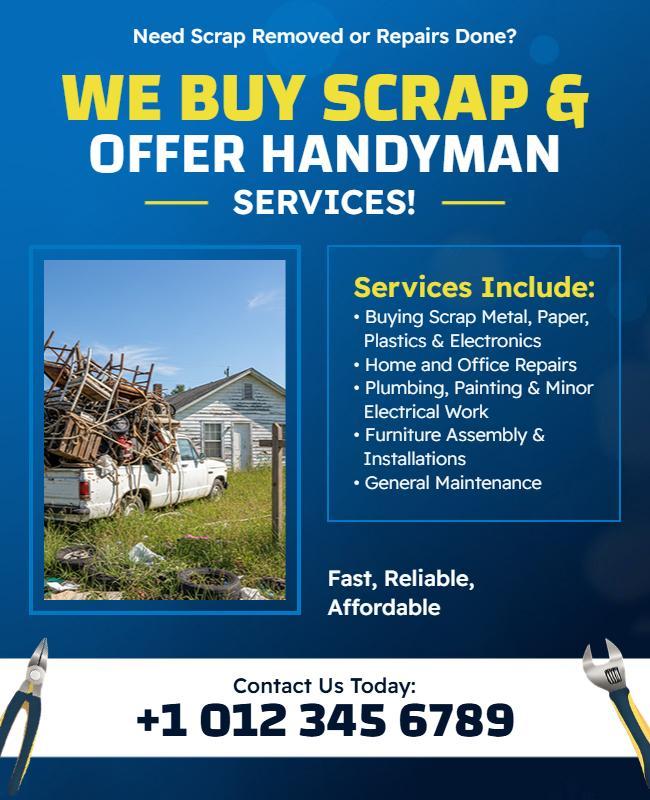 Scrap Buyer and Handyman Services Flyer Template