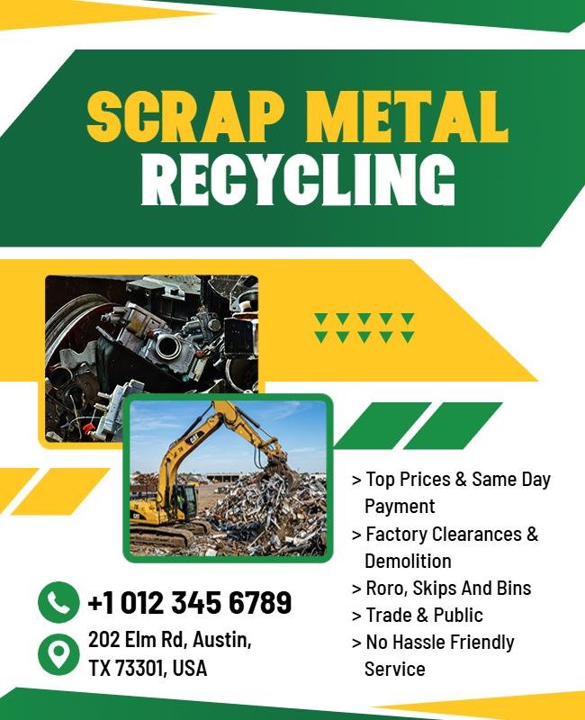 Scrap Metal Recycling Services Flyer Template