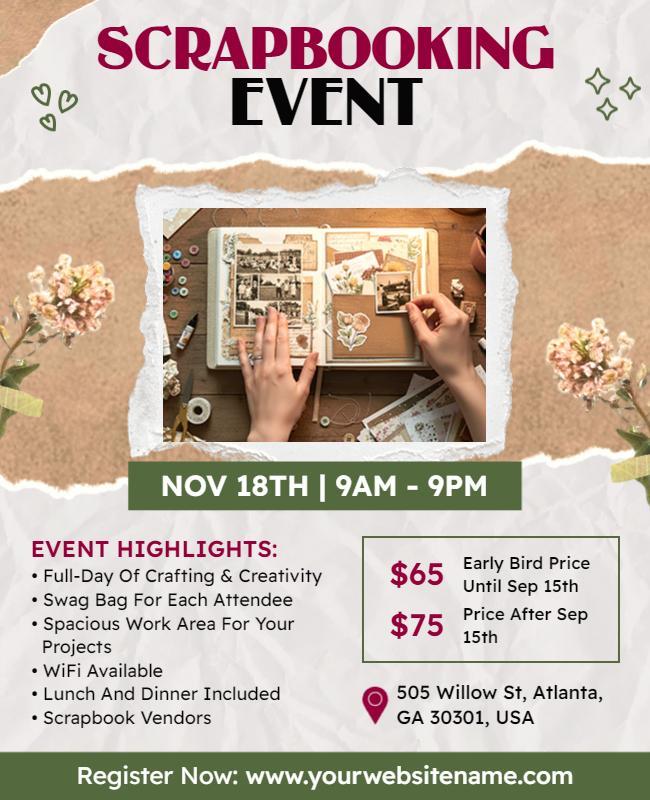 Scrapbooking Creative Event Flyer Template