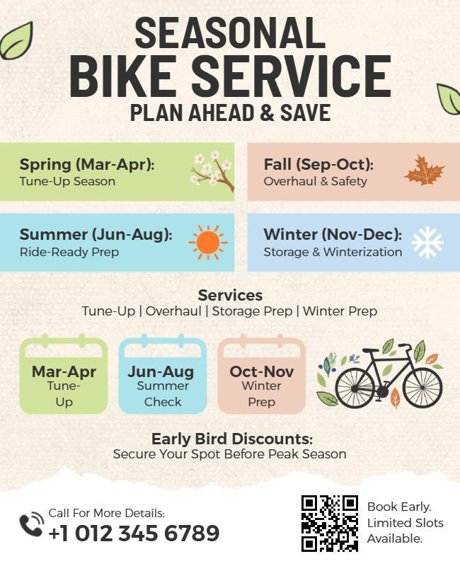 Seasonal Bike Maintenance Service Flyer Template