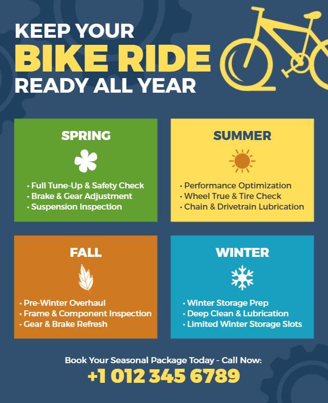 Seasonal Bike Maintenance Services Flyer Template