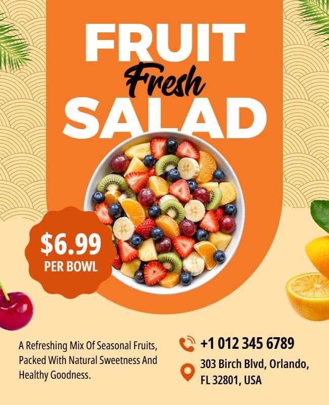 Seasonal Fresh Fruit Salad Promotion Poster Template