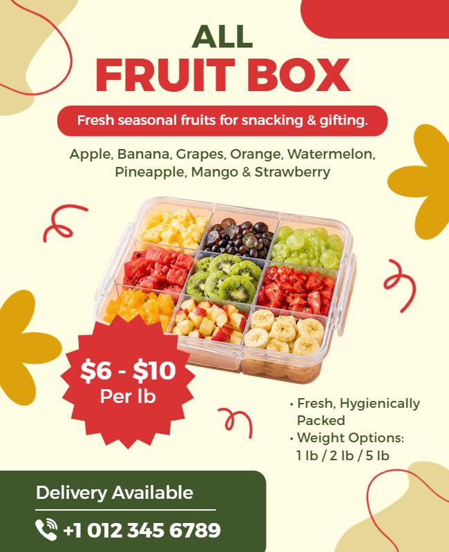 Seasonal Fruit Box Sale Poster Template